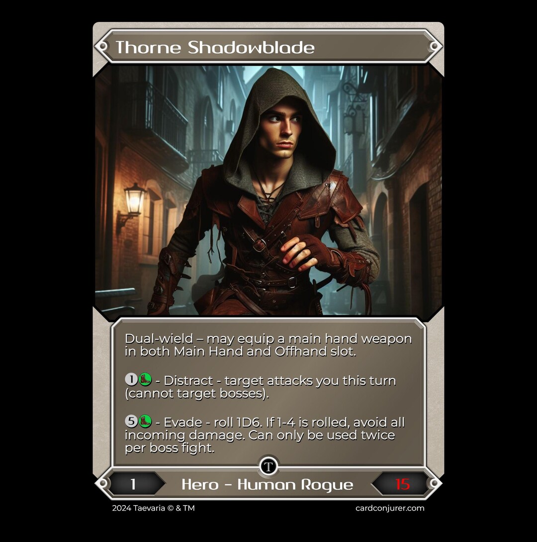 Rogue Hero Deck - Thorne Shadowblade - Taevaria - Where TCG Meets RPG ...