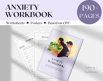 CBT Anxiety Journal Printable Manage Worries Workbook - Etsy