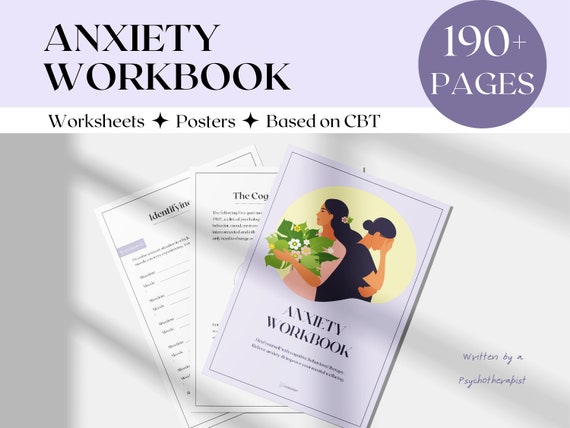 Printable Anxiety Workbook Based on CBT Cognitive Behavioral - Etsy
