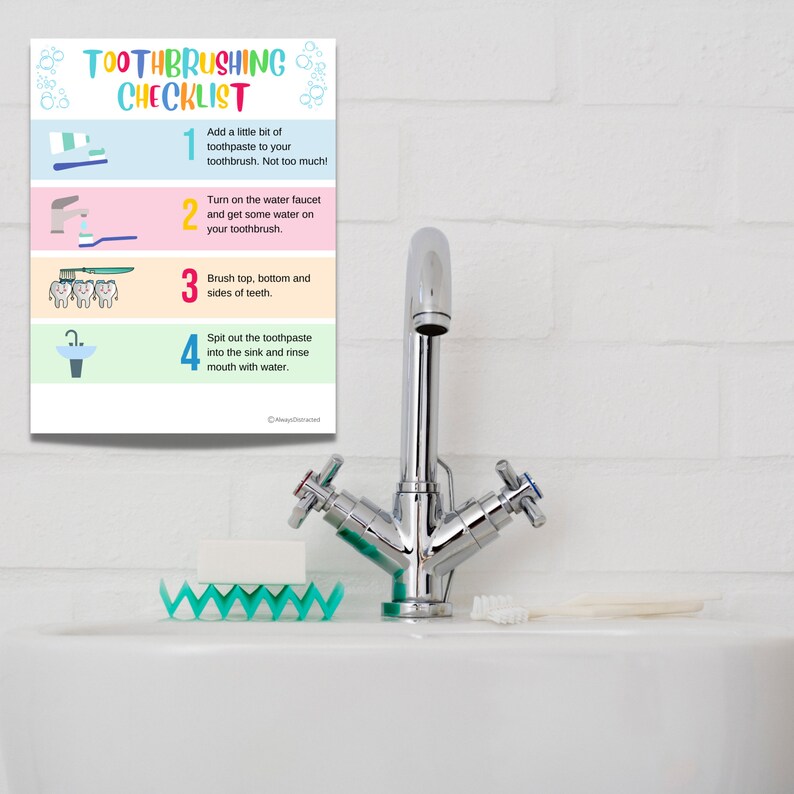 Responsibility Shower Chart for Kids Shower Routine System Printable to ...