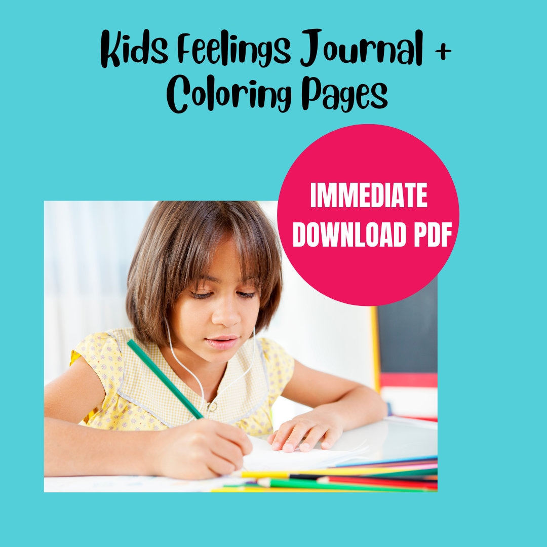Feelings Journal for Kids Coloring Pages Printable Journal Grief ...