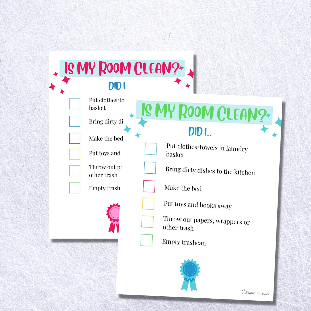 Responsibility Cleaning Chart for Kids Room Cleaning Routine System ...