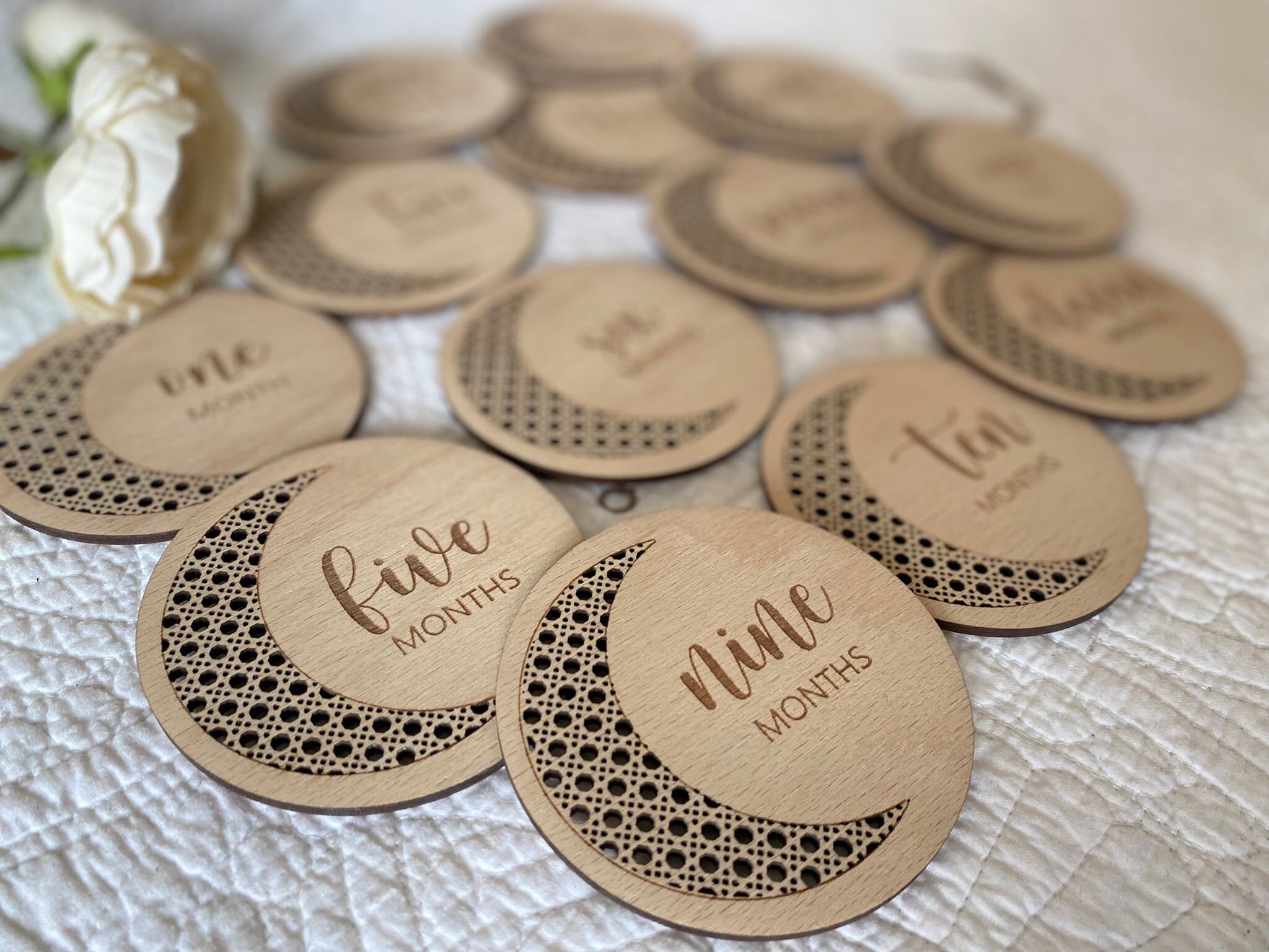 Simple Milestone Cards Digital File | | Moon | SVG | Laser Cut | Ratan ...