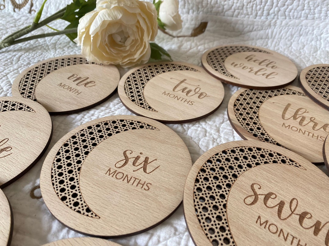Simple Milestone Cards Digital File | | Moon | SVG | Laser Cut | Ratan ...