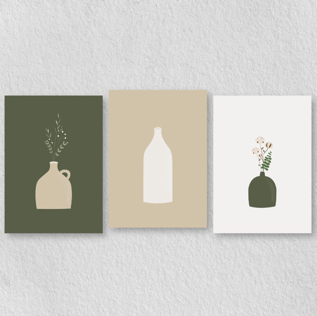 Set of 3 Prints, Modern, Minimalist and Abstract Art, Wall Posters ...