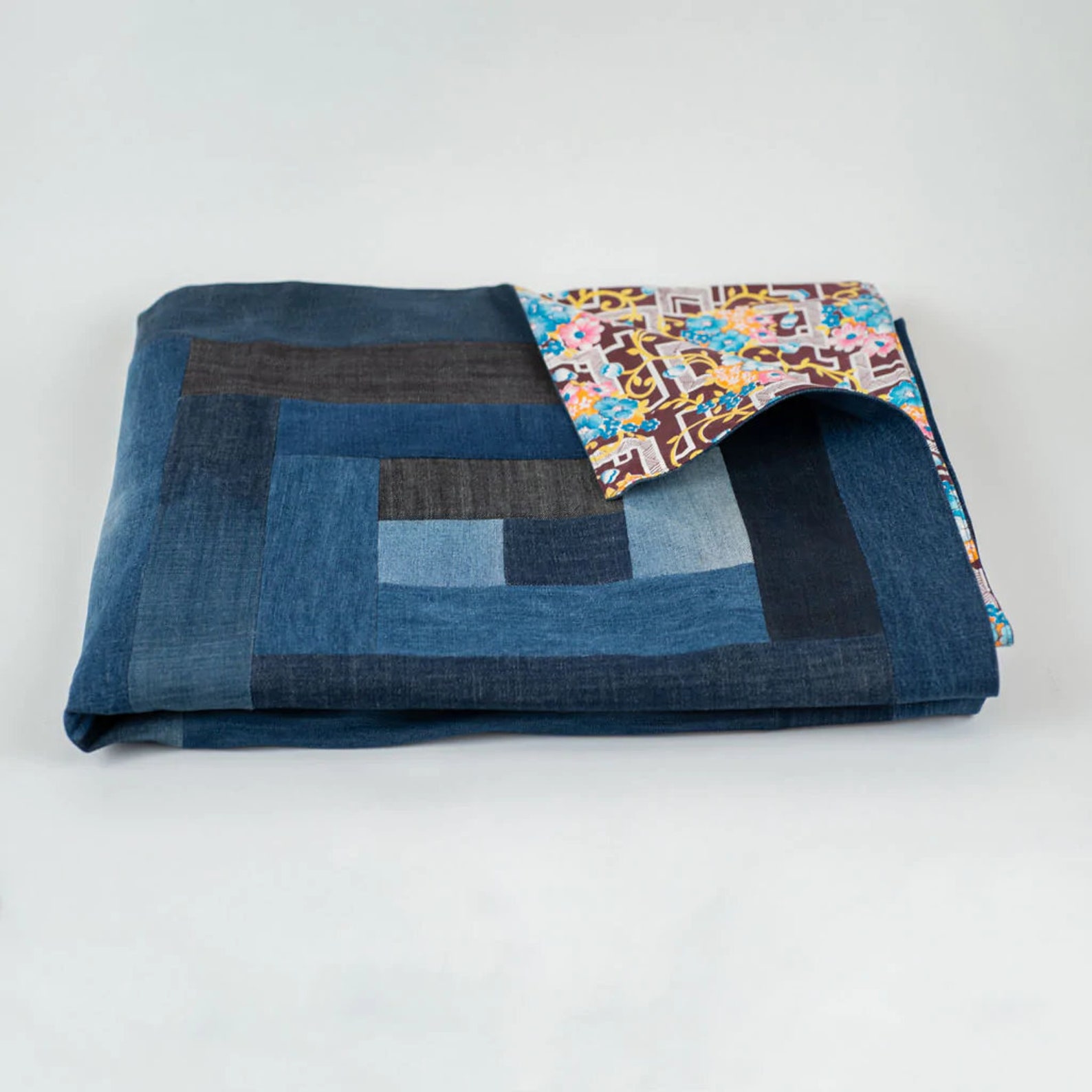 Denim Blanket From Recycled Materials, One of a Kind - Etsy