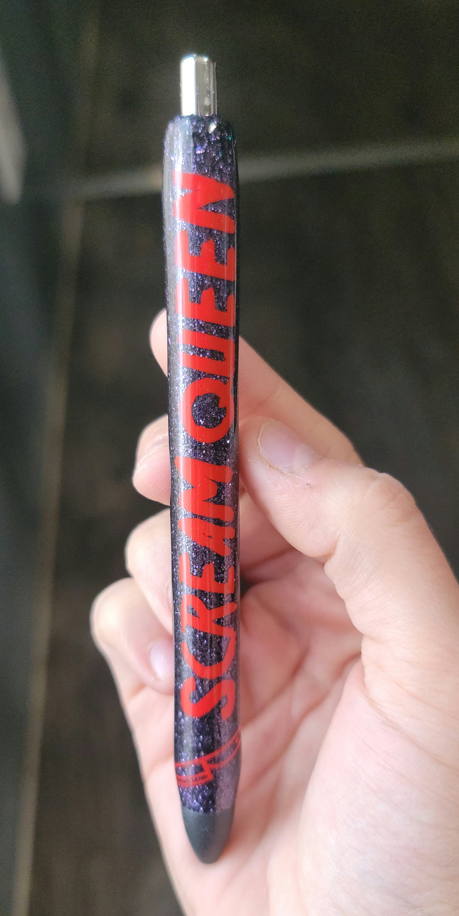 Scream Queen Pen, Horror Pen, Epoxy Glitter Pen, Horror Glitter Pen ...