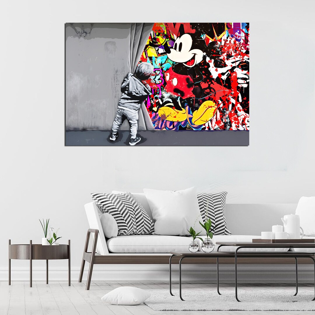 Mickey Graffiti Wall Art Mickey Canvas Mickey Mouse Wall Art Mickey ...