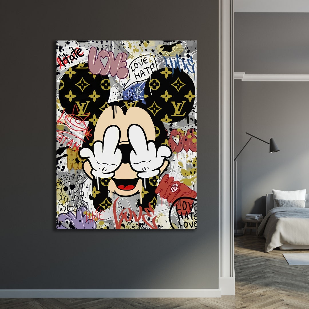Mickey Mouse Middle Finger Wall Art Mickey Mouse Wall Art Mickey Mouse ...