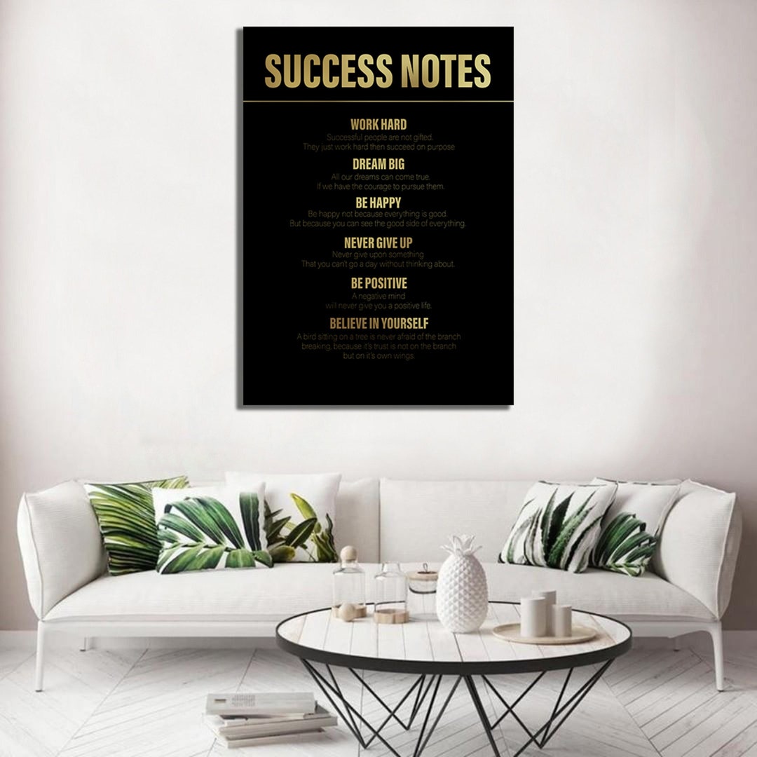Success Notes Wall Art Success Notes Canvas Motivational Canvas ...