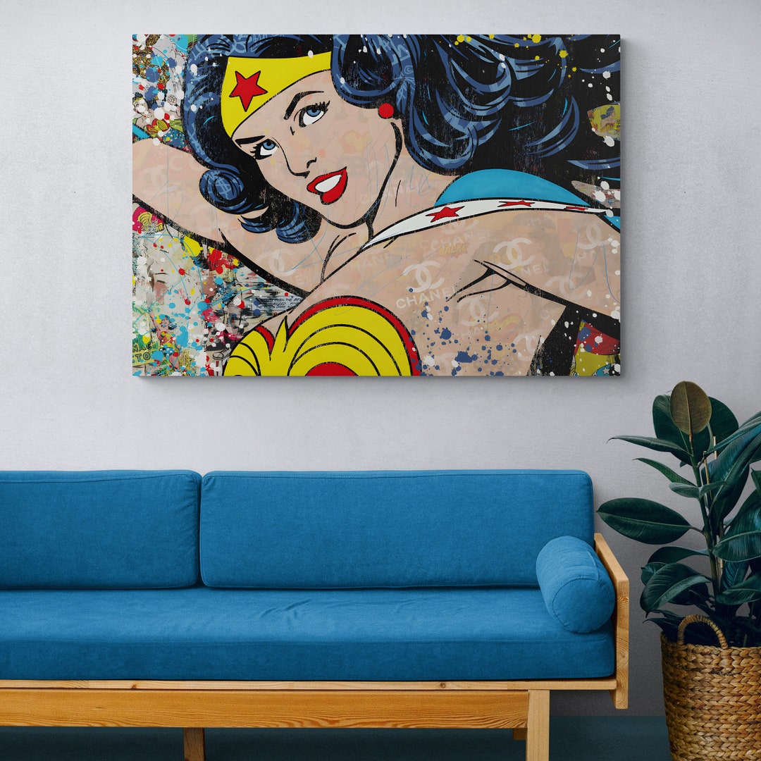 Woman Pop Art Canvas Pop Art Canvas Pop Art Wall Art Wonder Woman Wall ...
