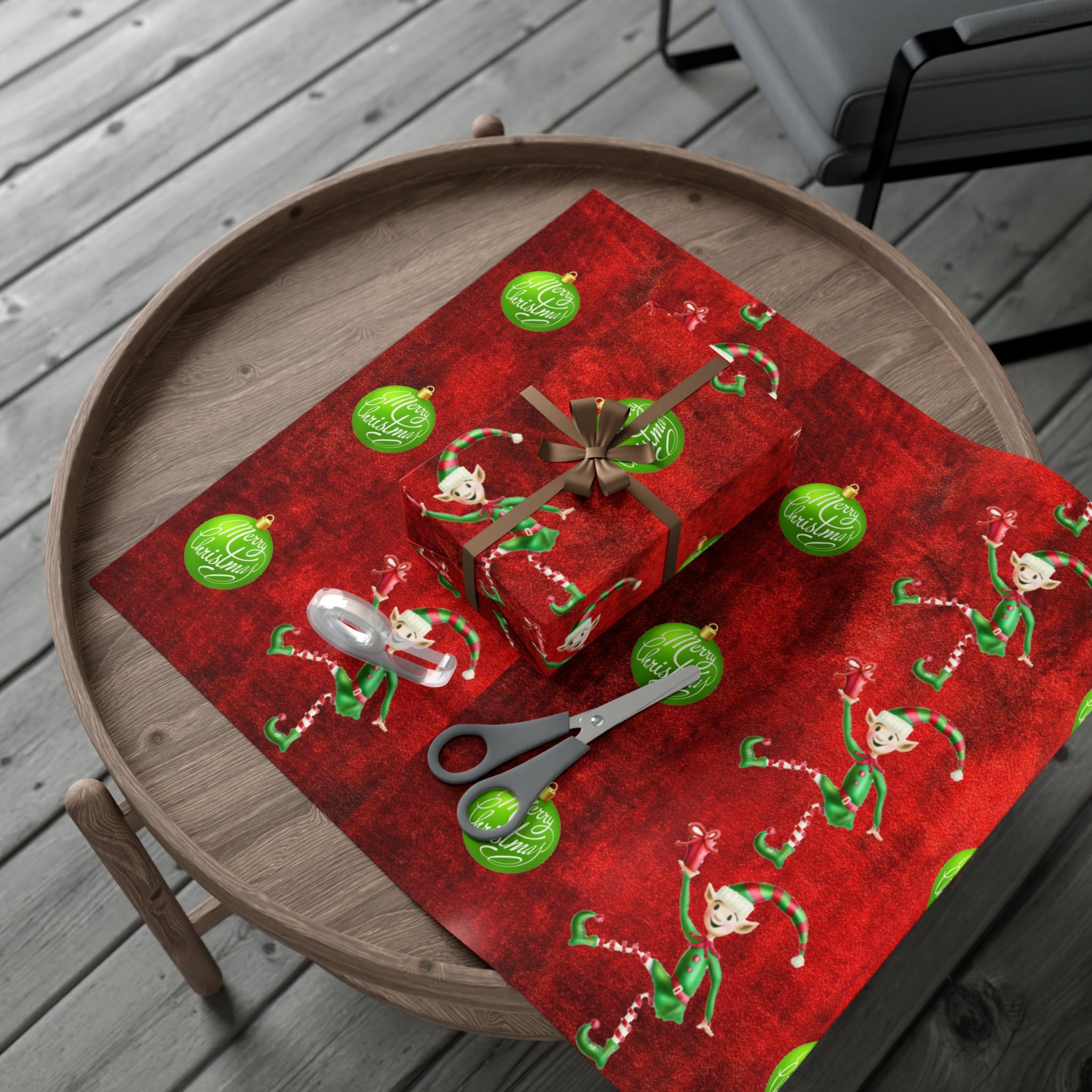 Christmas Elves Wrapping Paper Gift Wrapping Christmas - Etsy