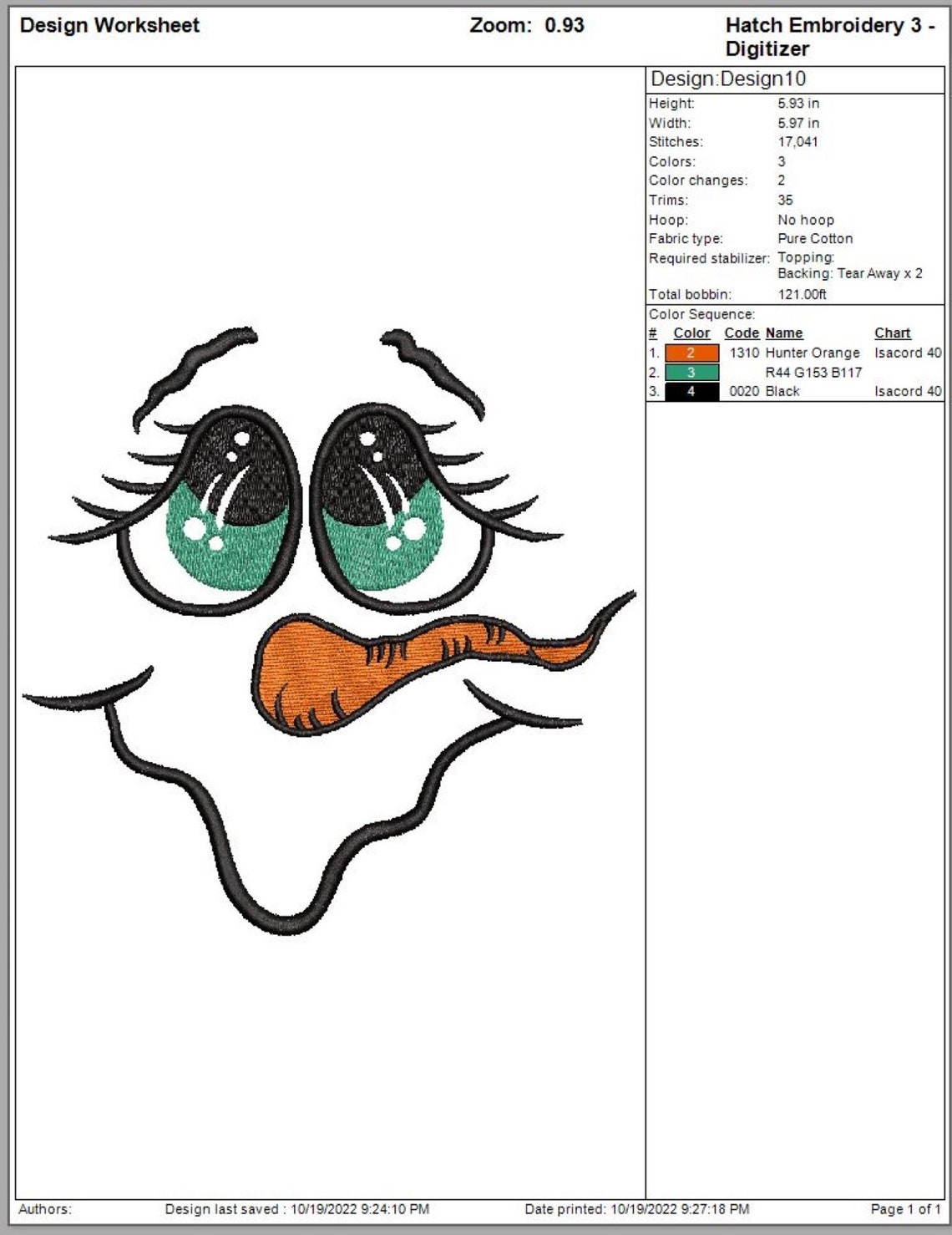 Snowman Face Embroidery Design Sizes: 3x3 - Etsy