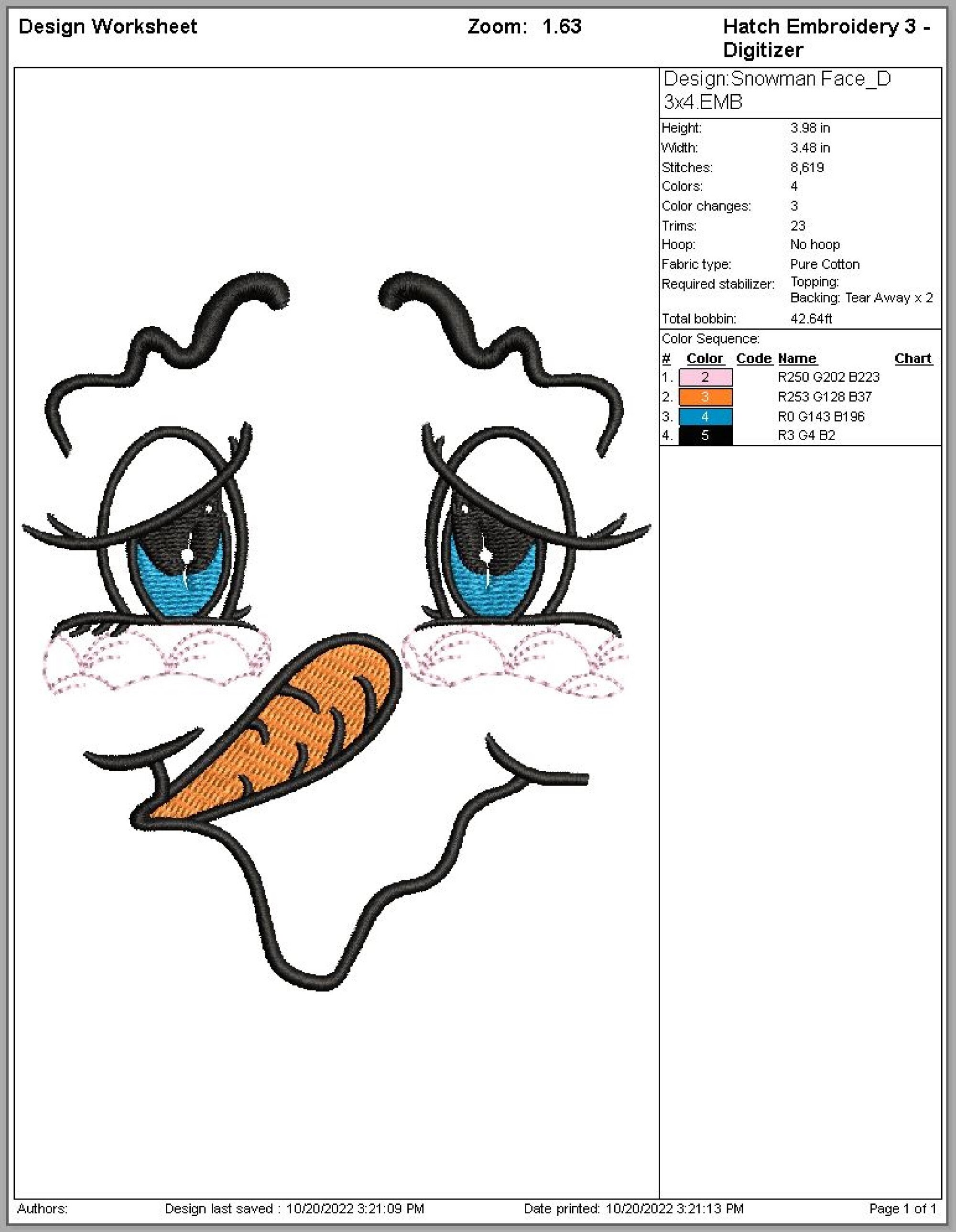 Snowman Face Embroidery Designs Size(s) 2", 3", 4", 5", 6", and 7" - Etsy
