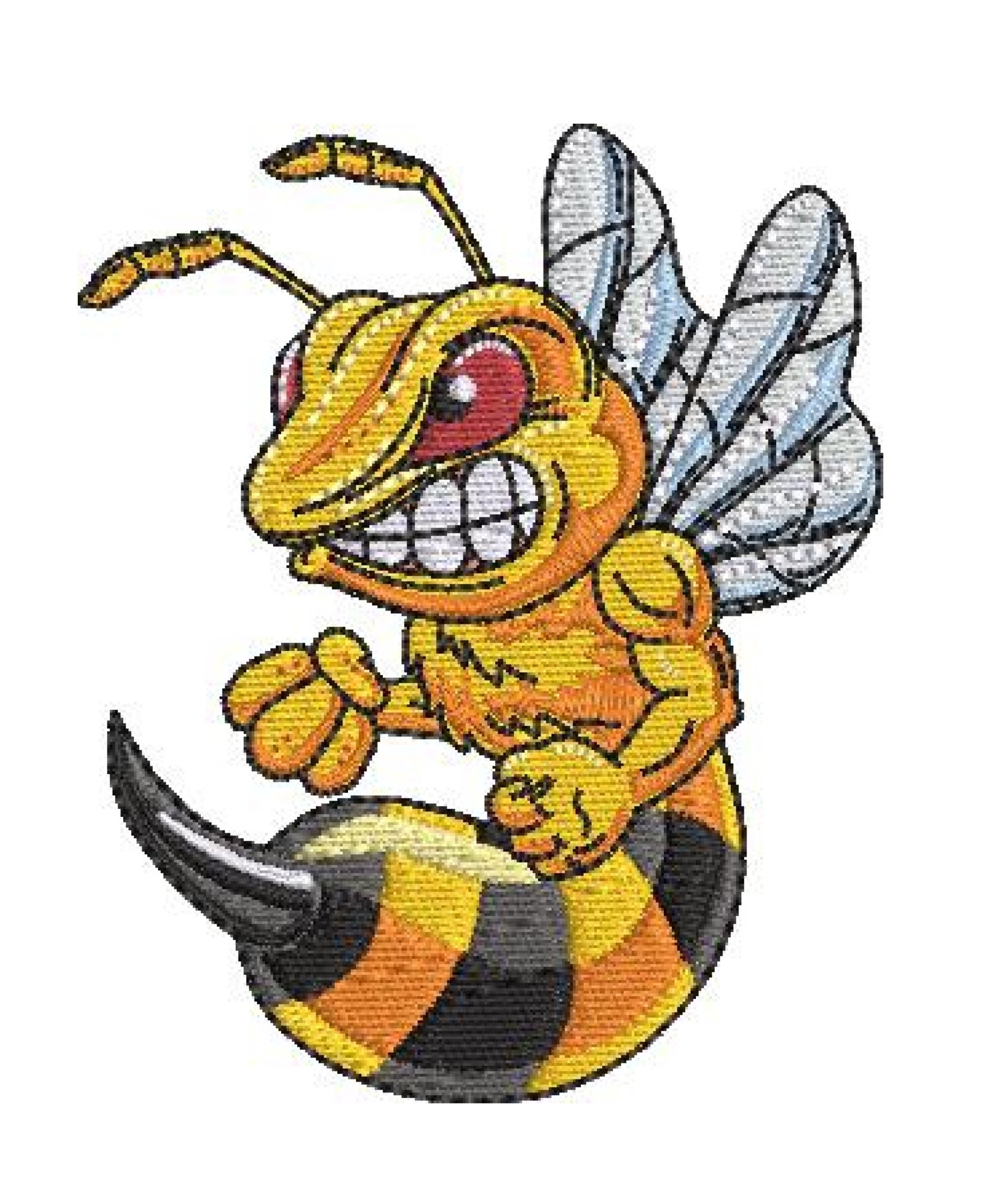 Angry Hornet Embroidery Design Sizes: 3 X 4 - Etsy