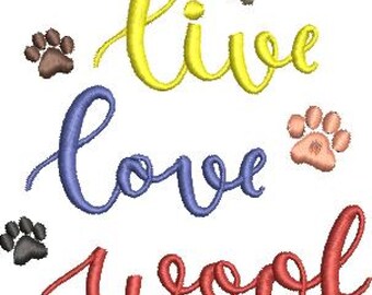 Live Love Woof Word Art Stencil STCL1895 by Studior12 - Etsy