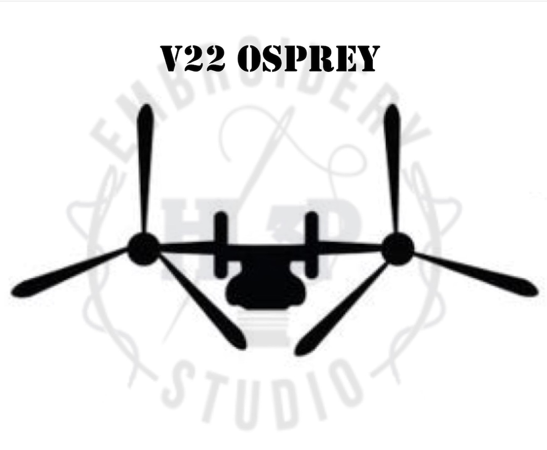 V22-osprey Embroidery Design Size: 2" X 3 1/2" and 2" X 4 1/2" - Etsy