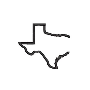 Texas Outline With Opening on the Right Embroidery Design Size(s): 2x2 ...