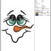 Snowman Face Embroidery Design Size(s): 3"x3", 4"x4", 5"x5", and 6"x6 ...
