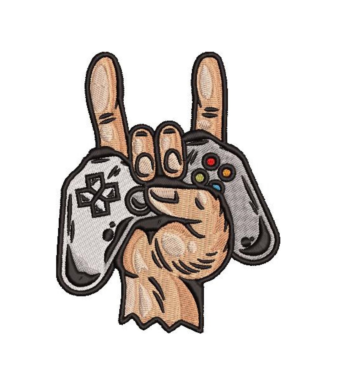 Hand With Game Controller Embroidery Design Size(s): 4x5", 5x6", 5x7 ...
