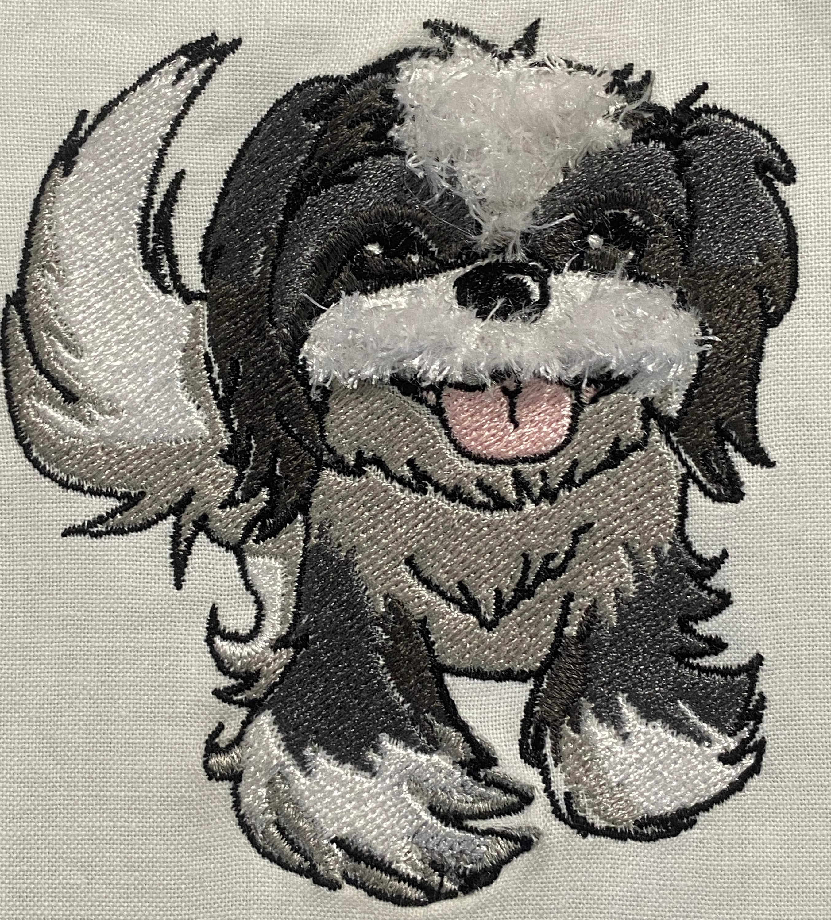 Shih Tzu Dog With Fringe Embroidery Design - Etsy