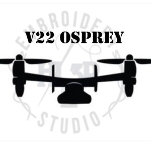 V22-osprey Embroidery Design Size: 2" X 3 1/2" and 2" X 4 1/2" - Etsy