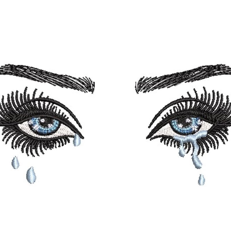 Crying Embroidery Design - Etsy