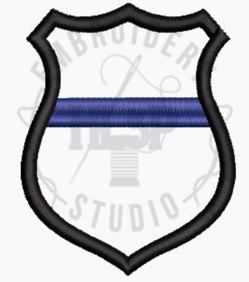 Police Officer Blue Line Badge Embroidery Design - Etsy