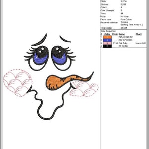 Snowman Face Embroidery Designs Size(s) 2", 3", 4", 5", 6", and 7" - Etsy