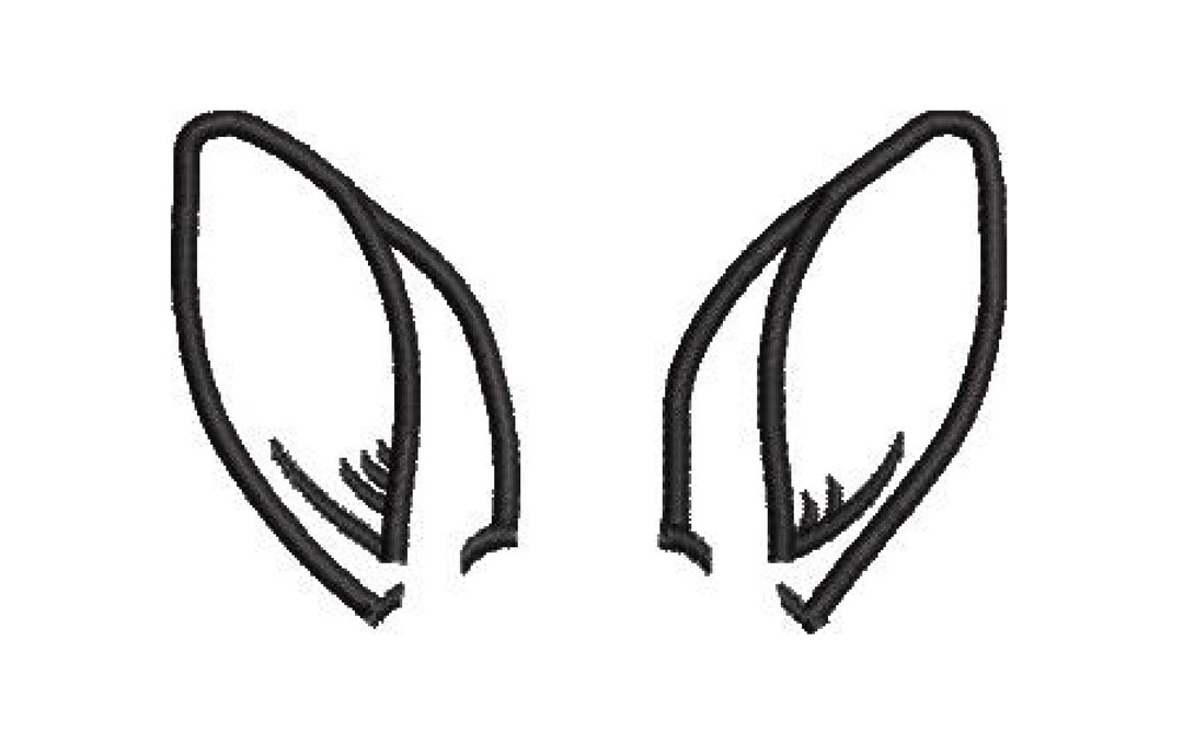 Bunny Ears Embroidery Designs Sizes 3x4, 4x5, 5x6, and 6x7 - Etsy