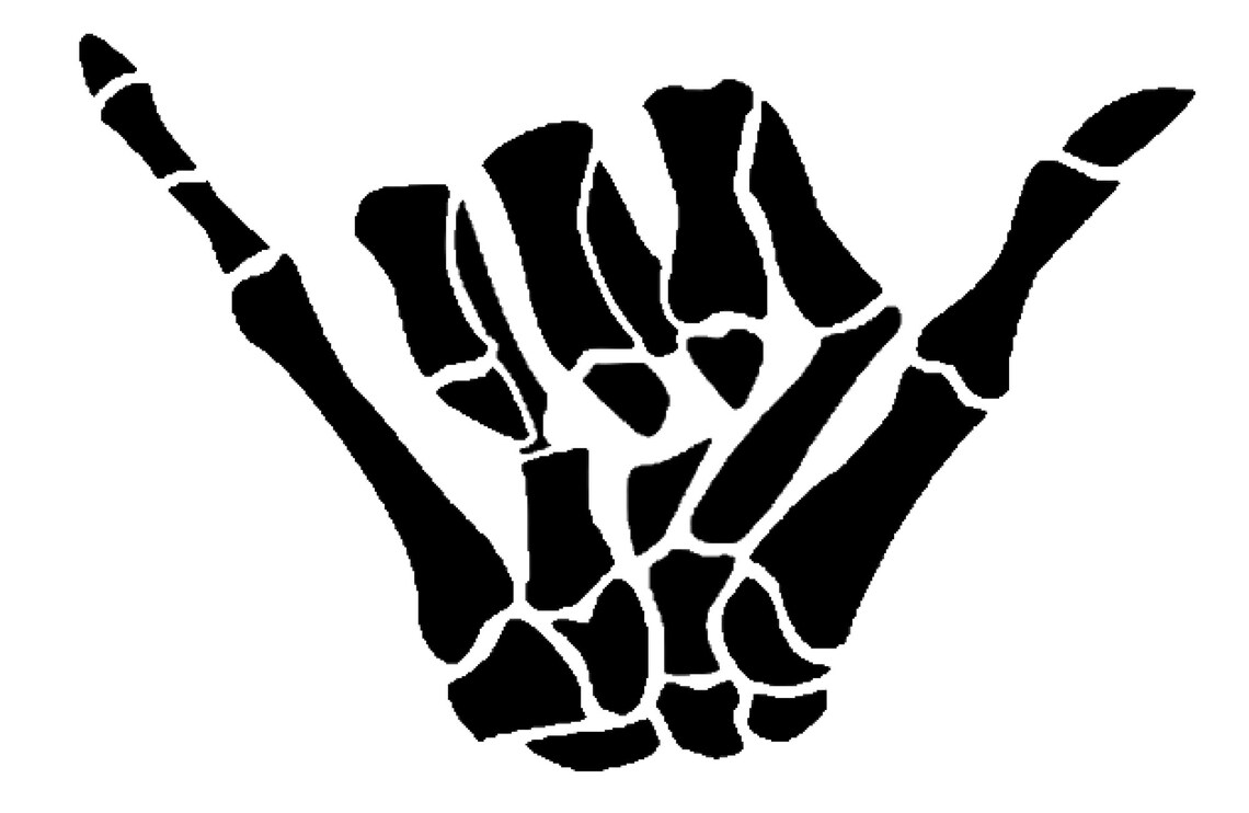 Skeleton Hand Hang Ten / Hang Loose 3.3" X 5" Embroidery Design - Etsy
