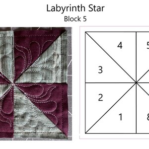 Labyrinth Star Quilt Block in the Hoop Applique Embroidery Design - Etsy