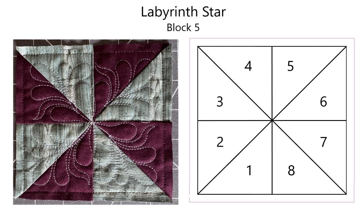 Labyrinth Star Quilt Block in the Hoop Applique Embroidery Design - Etsy