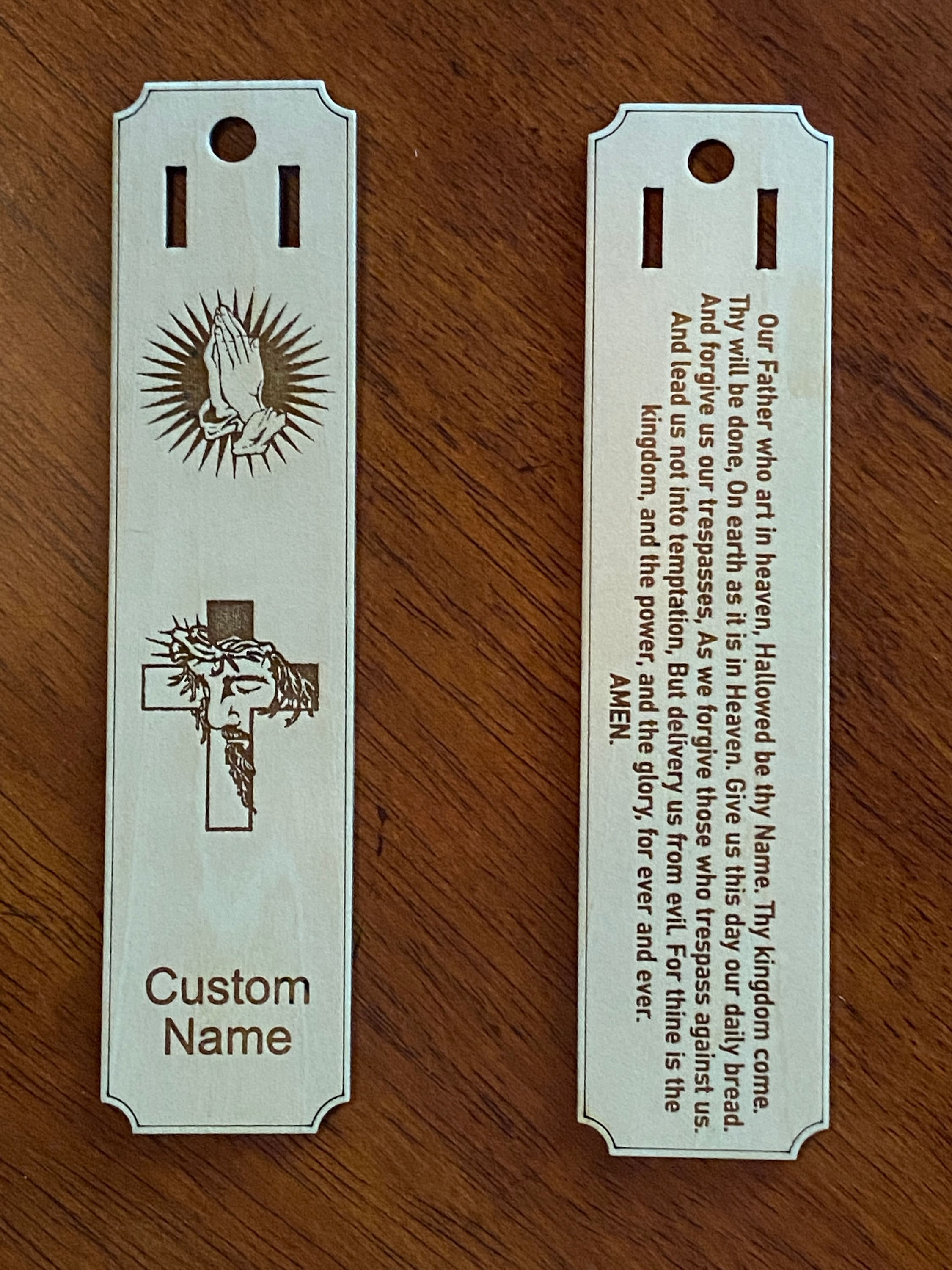 Personalized Religious Bookmark Laser Engraved on Both Sides With the ...