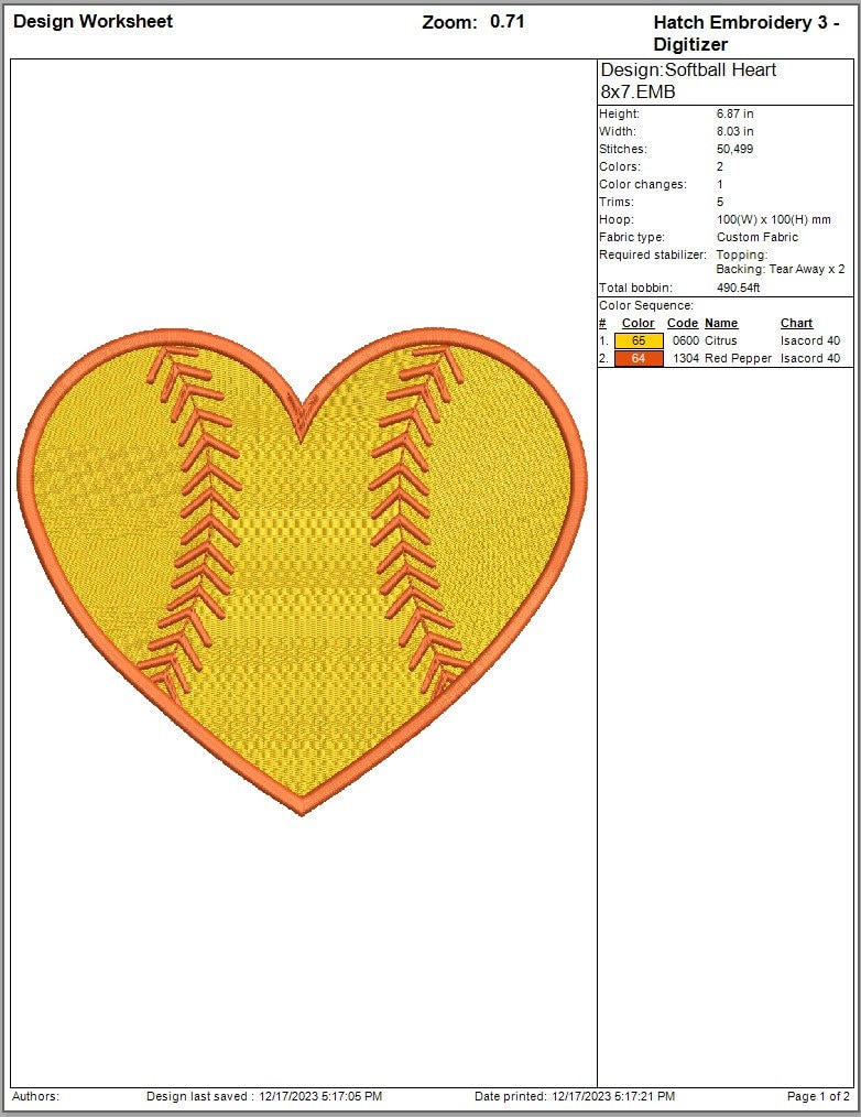 Softball Heart Embroidery Design Size(s): 1.3x1", 2x2", 3x3", 4.5x4 ...