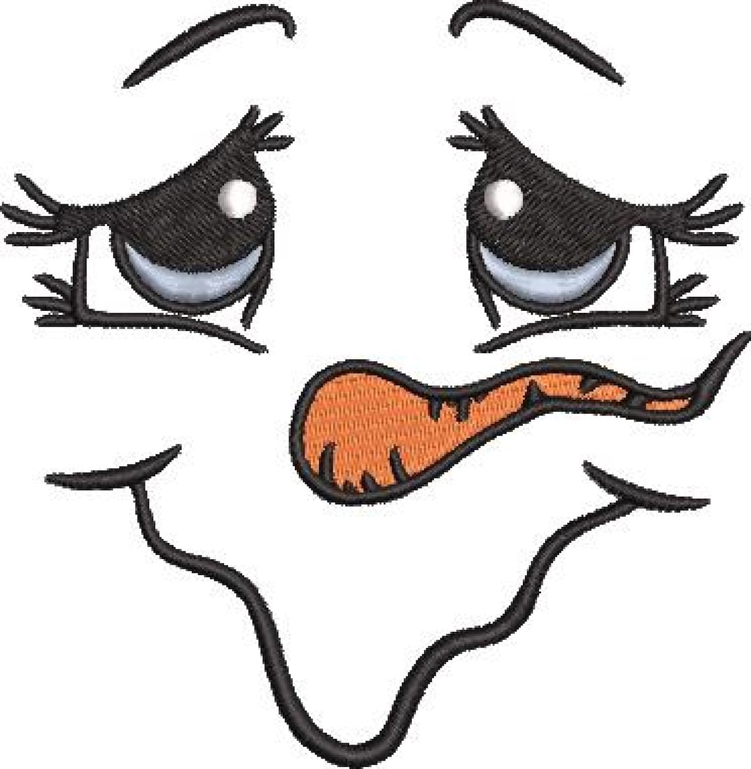 Snowman Face Embroidery Design Size(s) 3"x3", 4"x4", 5"x5", 6"x6", and ...