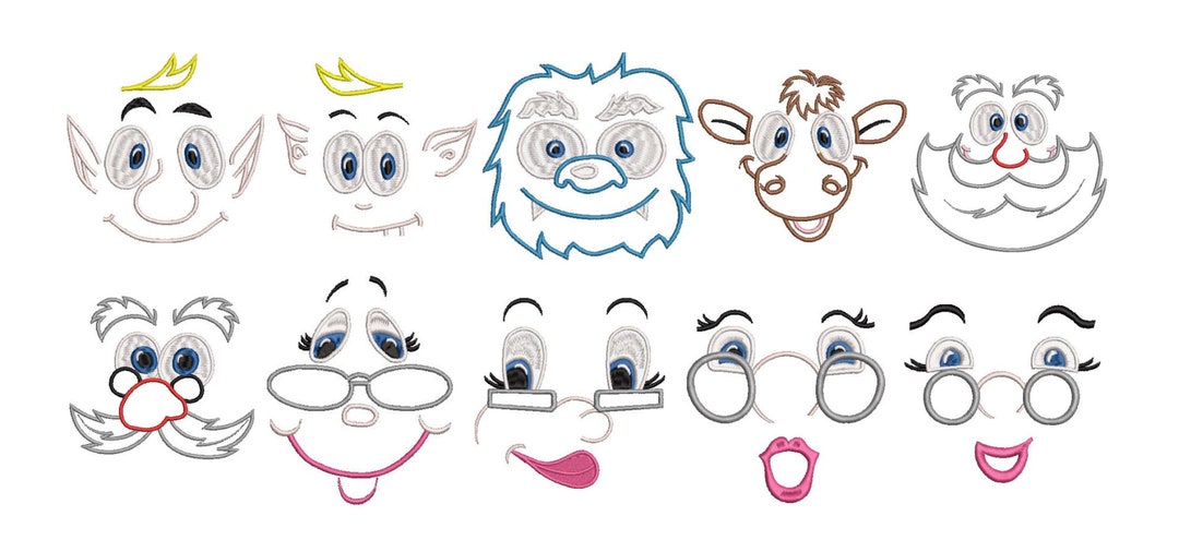 Holiday Faces Embroidery Designs Size(s) 4x4 and 5x7 Hoops or Larger - Etsy