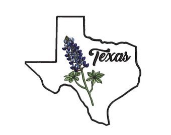 Texas Bluebonnets Embroidery Design - Etsy