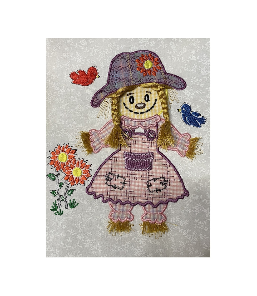Scarecrow Female With Long Stitched Hair Embroidery Design Size(s): 5x6 ...