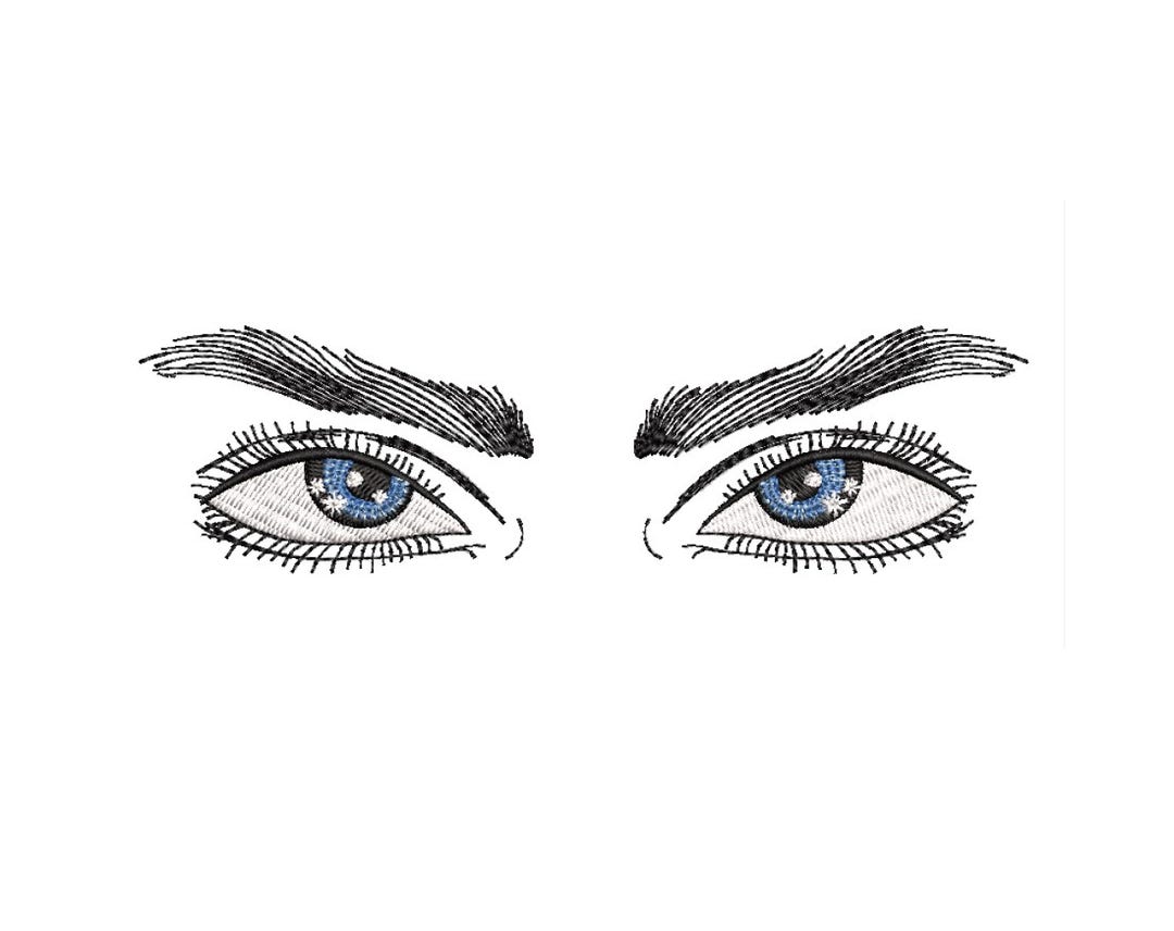 Eyes Embroidery Design Size(s): 3x1", 4x1", 5x1", 6x2", 7x2", 8x2", 9x2 ...