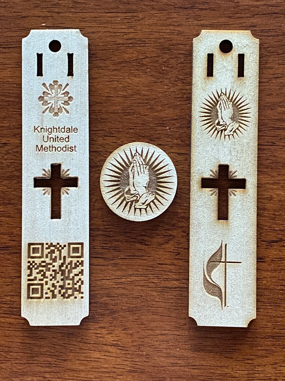 Prayer Coin Custom Laser Engraved Wooden Token With Both Sides Laser ...