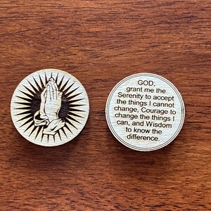 Prayer Coin Custom Laser Engraved Wooden Token With Both Sides Laser ...