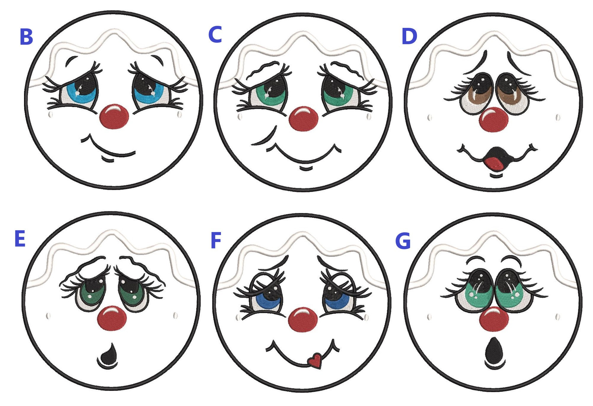 ITH Ginger Bread Face Embroidery Designs & Cut Files B to G - Etsy