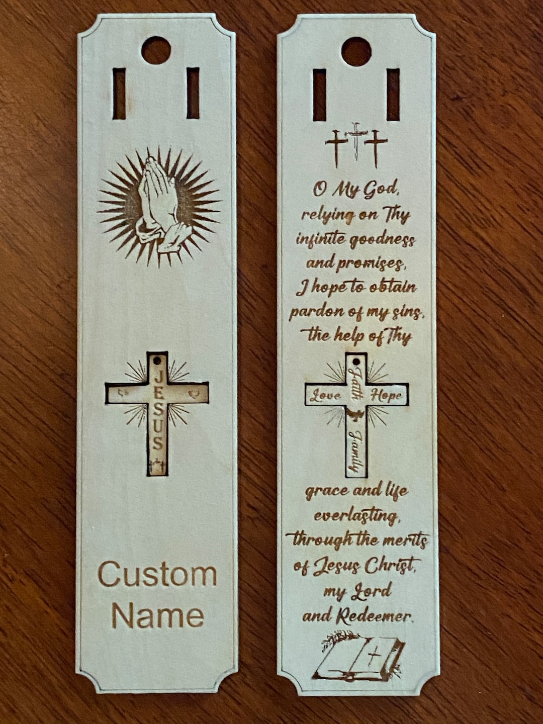 Personalized Religious Bookmark Laser Engraved on Both Sides With the ...