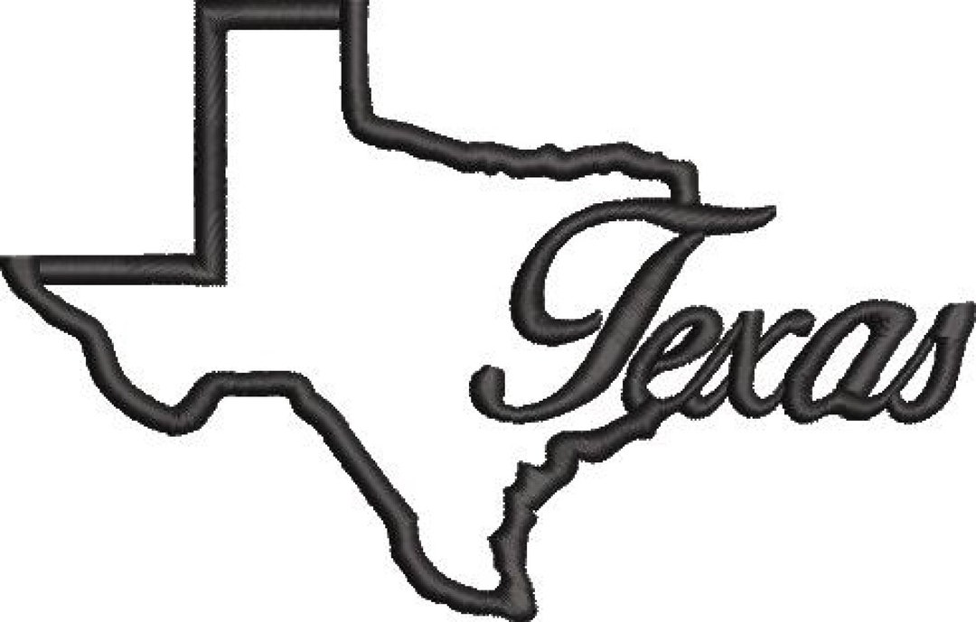 Texas Outline With Texas Name Embroidery Design 5"x3" - Etsy