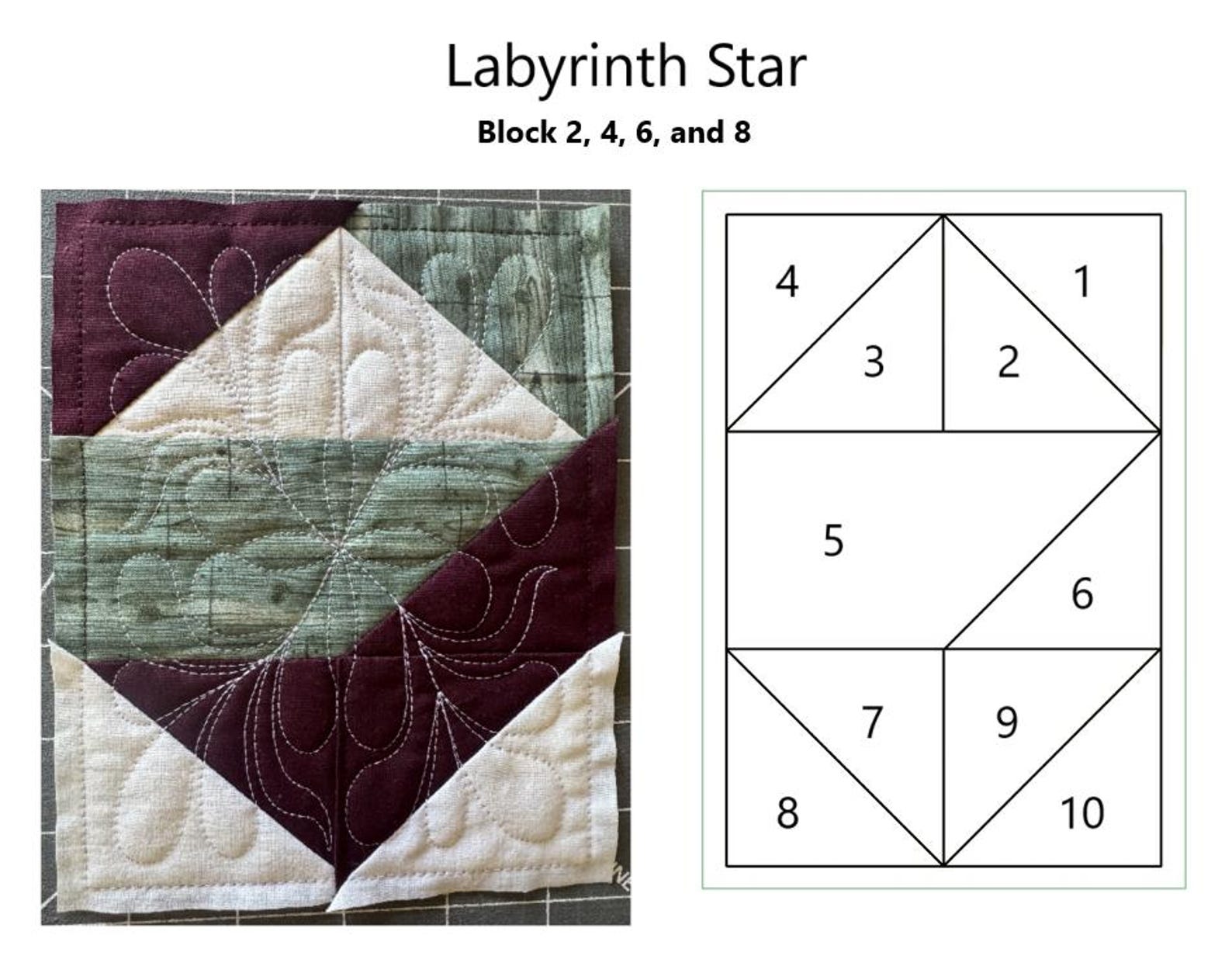 Labyrinth Star Quilt Block in the Hoop Applique Embroidery Design - Etsy
