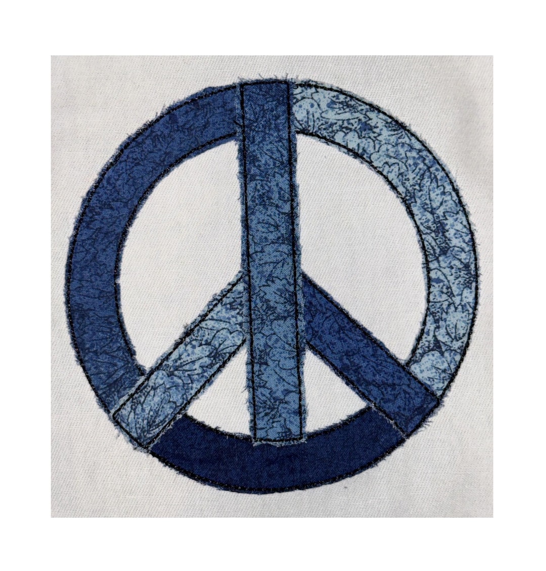 Peace Applique With Bean Stitch Outline Embroidery Design Size(s): 2x2 ...