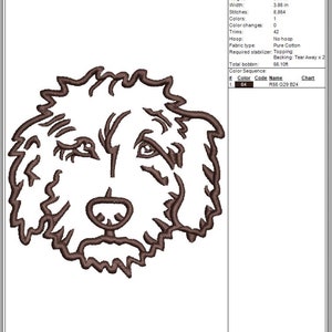 Labradoodle Dog 4 X 4 Embroidery Design - Etsy