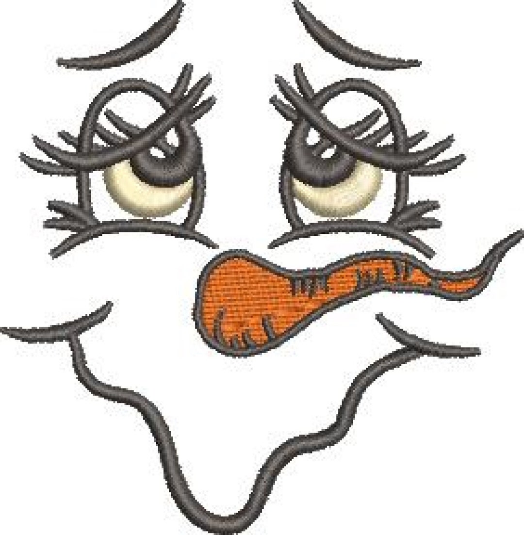 Snowman Face Embroidery Design Size(s): 3"x3", 4"x4", 5"x5", and 6"x6 ...