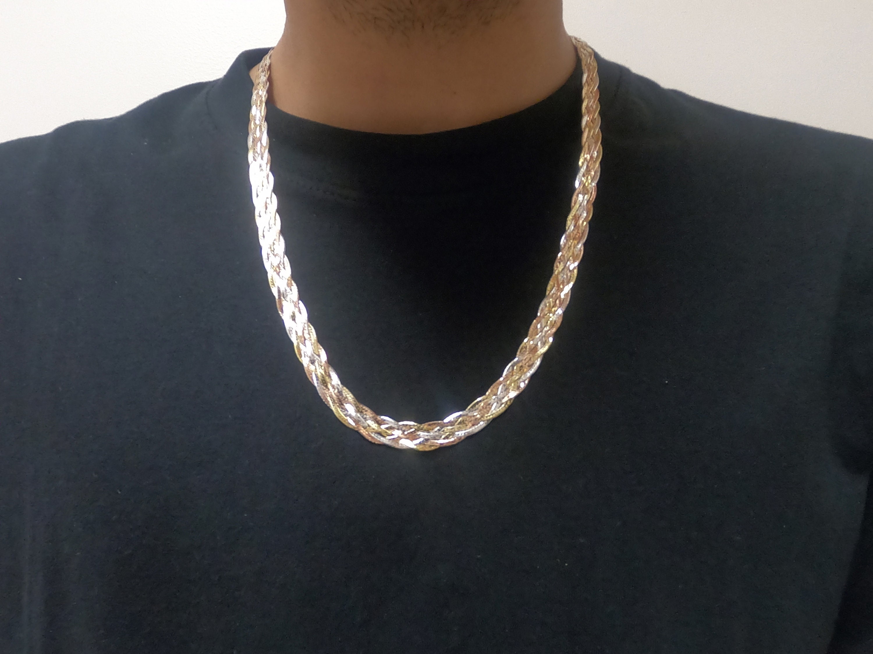 9mm 6 Braid Tri-color Herringbone Chain/bracelet 7-30inch - Etsy